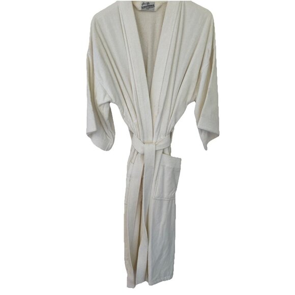 Sears | Other | Vintage Terry Cloth Robe Bathrobe Mens One Size White ...
